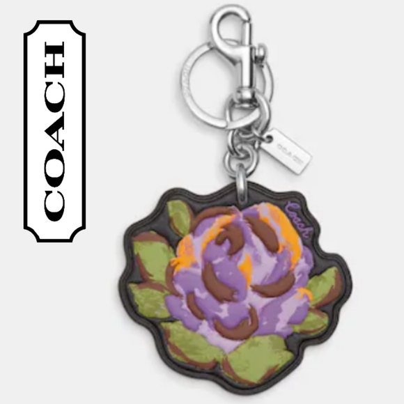 Coach | Bags | Coach Purple Tea Rose Iris Keychain Charm | Poshmark